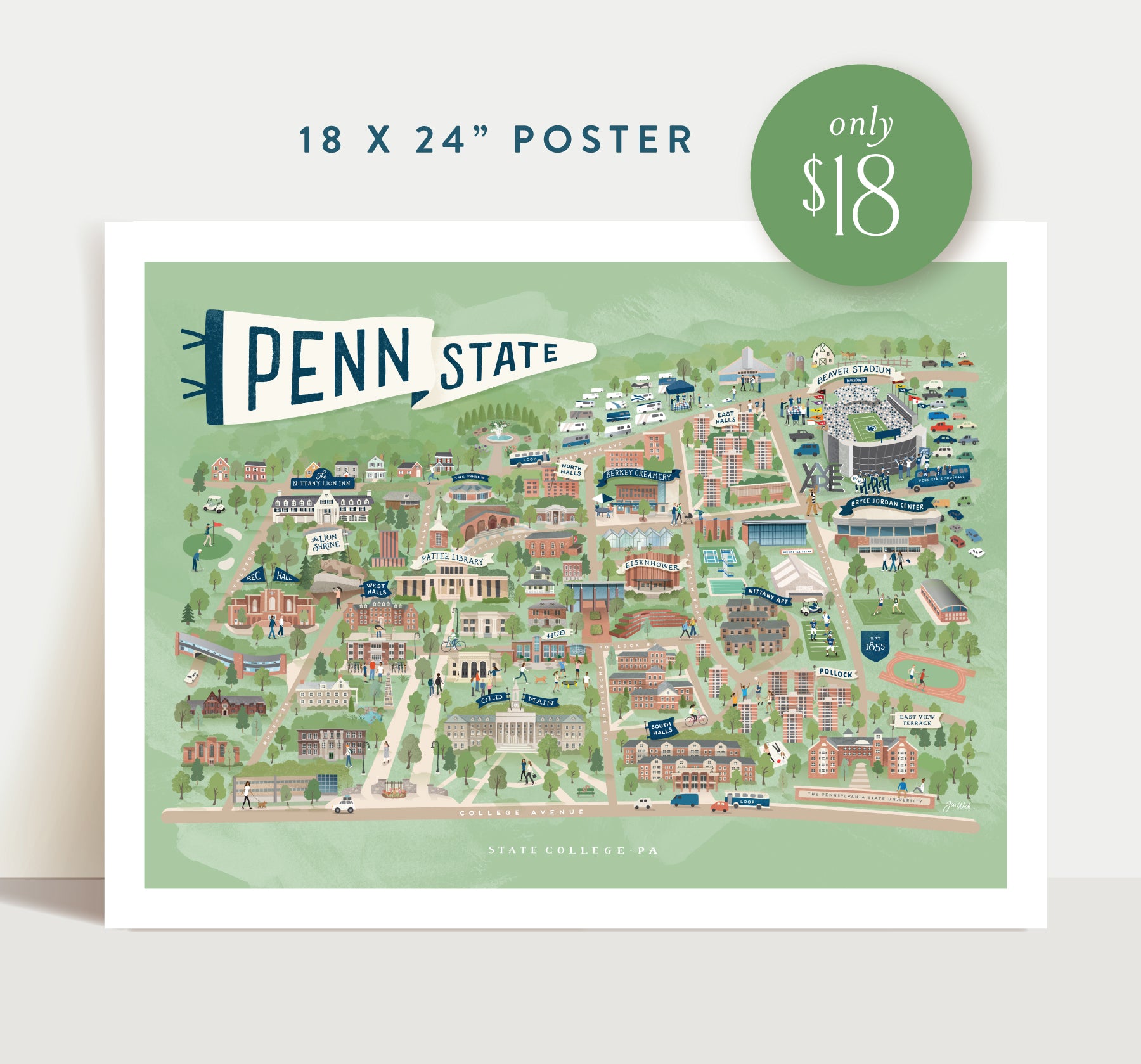 Penn State 18x24 poster – JWickDesign